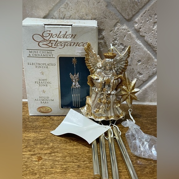 Golden Elegance | Holiday | Golden Elegance Mini Angel Chime Ornament ...
